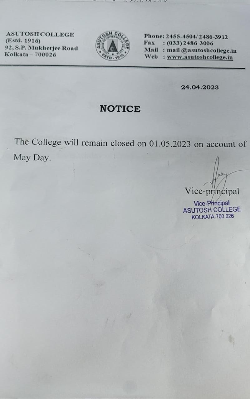 ASUTOSH COLLEGE – University of Calcutta (C.U.)