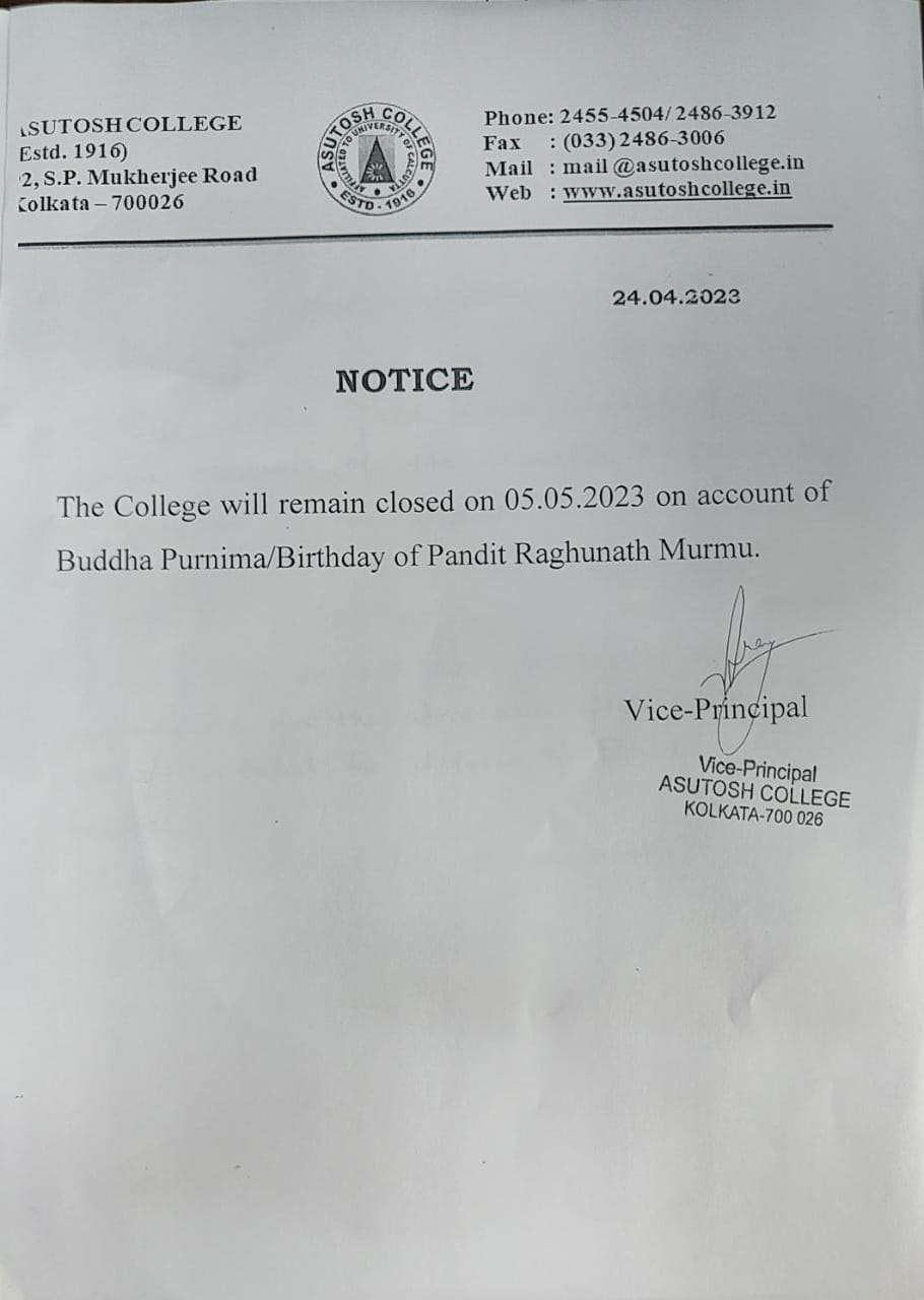 ASUTOSH COLLEGE – University of Calcutta (C.U.)
